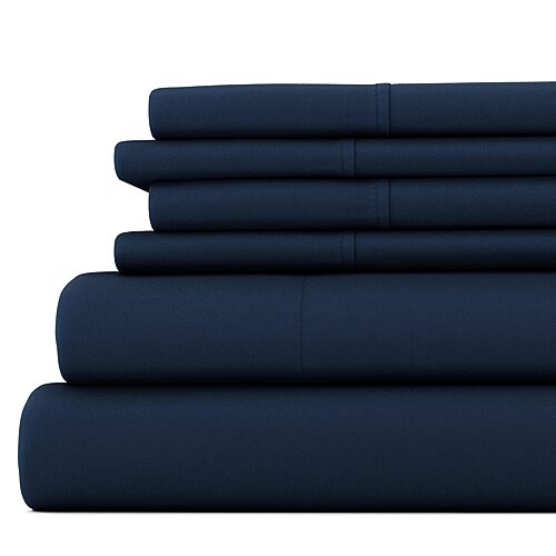 ienjoy Home Solids in Style 6-Pc. Sheet Set  California King - Navy