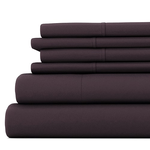 ienjoy Home Solids in Style 6-Pc. Sheet Set  California King - Purple