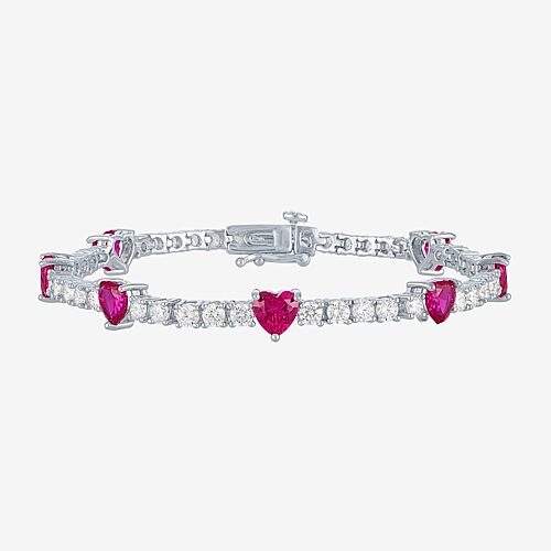 Click here for Gemstone Pure Silver Over Brass Heart 7.5 Inch Ten... prices