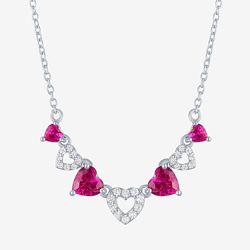 Click here for Womens Lab Created Red Ruby Sterling Silver Heart... prices