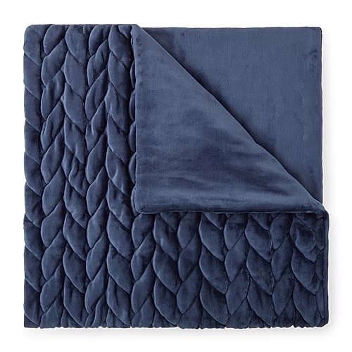 Click here for Liz Claiborne Chunky Chevron Throw  One Size  Blue prices