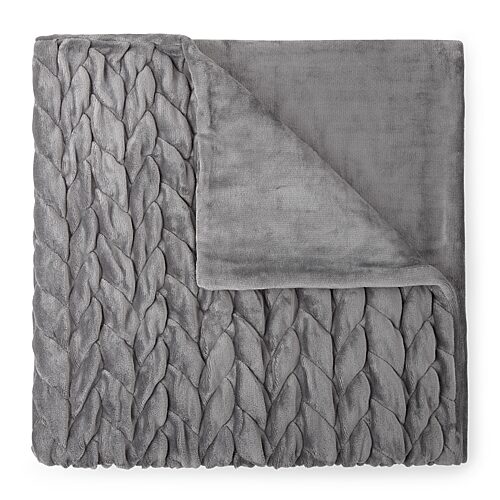 Click here for Liz Claiborne Chunky Chevron Throw  One Size  Gray prices