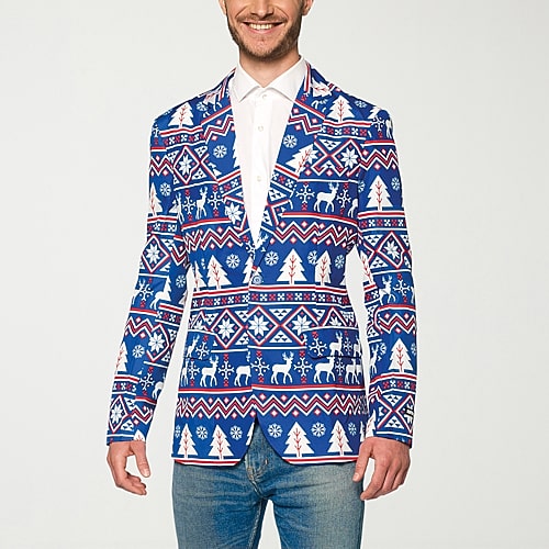 Click here for Suitmeister Mens Blue Christmas Blazer - Ugly X- M... prices