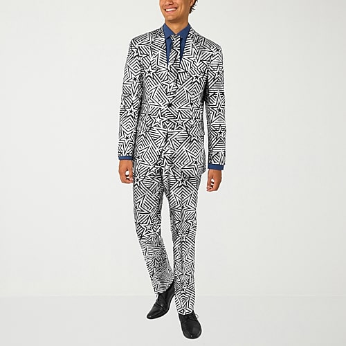 Opposuits Silver Mens 3-pc. Suit Set  44 Regular  Black