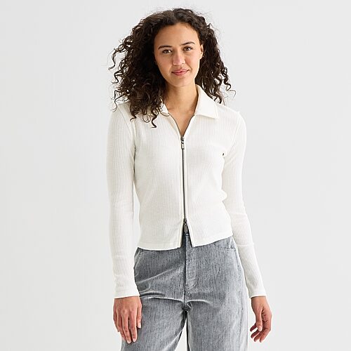 Click here for a.n.a Womens Long Sleeve Rib Polo Shirt  Petite La... prices