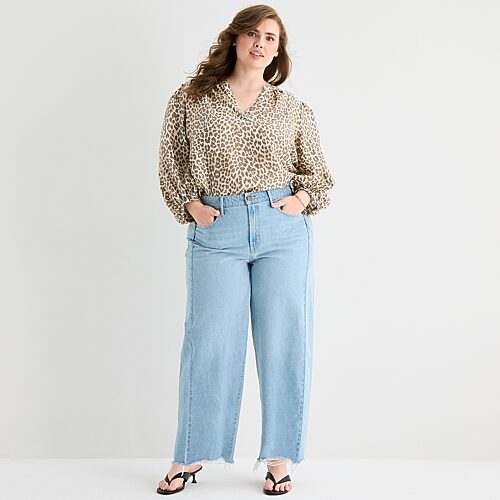 Click here for a.n.a Womens Plus Mid Rise Frayed Hem Barrel Jean... prices