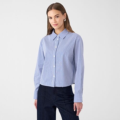 Click here for RM Rebecca Minkoff Womens Long Sleeve Boxy Fit Emb... prices