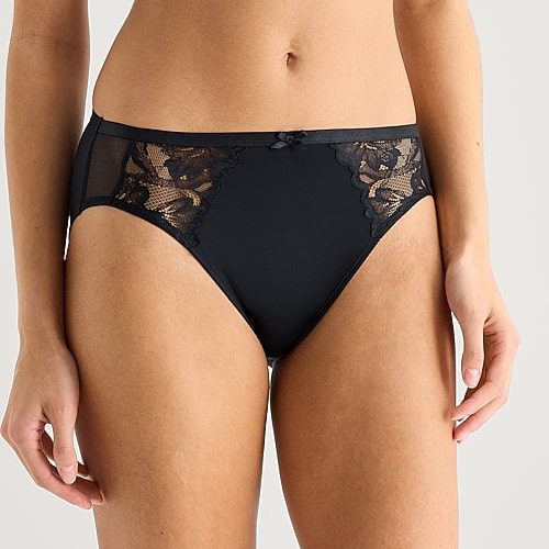 Click here for Ambrielle Tulip Lace Shine High Cut Panty  X-large... prices