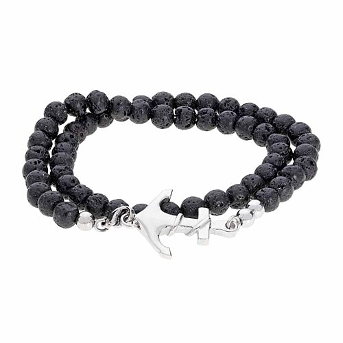 Click here for Mens Black Stainless Steel Wrap Bracelet  One Size prices