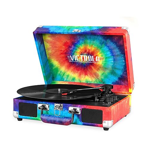 Victrola Bluetooth Suitcase Record Player With 3-Speed Turntable - Tye-Dye