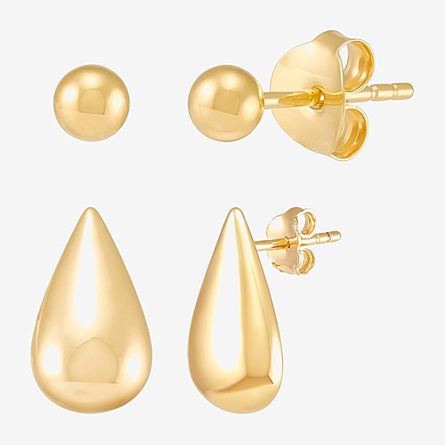 Click here for Silver Addiction Womens 14K Gold Over Silver 2 Pai... prices