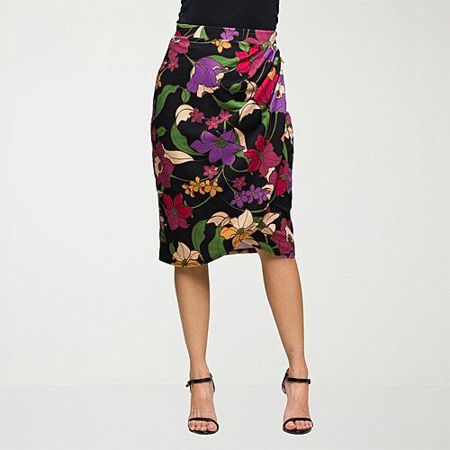 Click here for Womens 24/7 Comfort Apparel Black Multi Floral Mid... prices