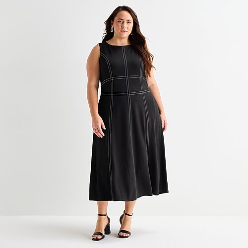 Click here for Sam And Jess Womens Plus Midi Round Neck Sleeveles... prices