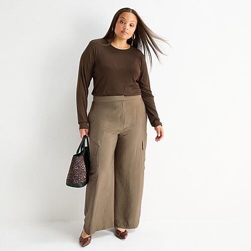 Click here for Worthington Womens Plus Straight High Rise Cargo P... prices