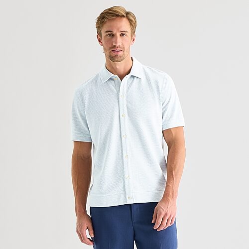 Click here for Stafford Button Front Mens Short Sleeve Regular Fi... prices