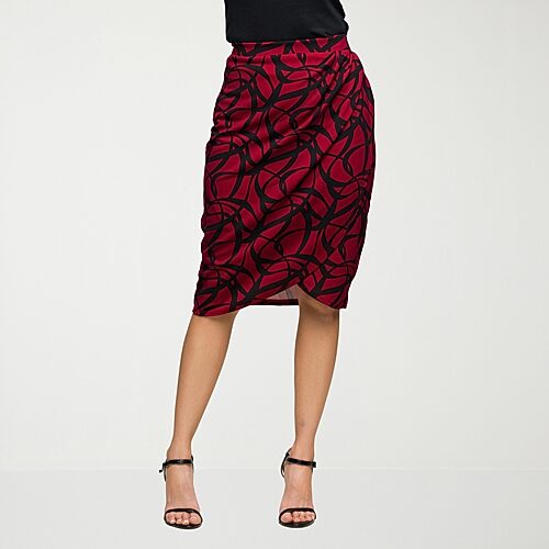 Click here for Womens 24/7 Comfort Apparel Burgundy Ruched Knee L... prices