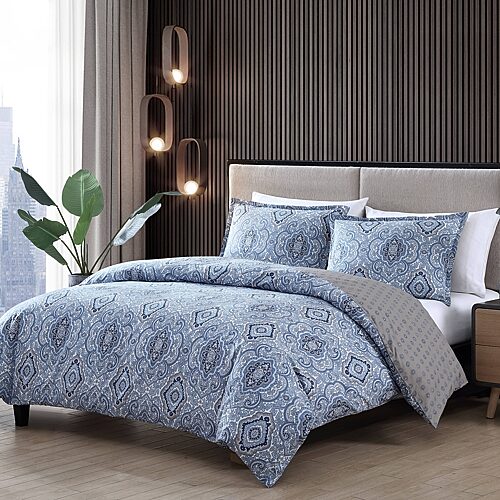 City Scene Milan Midweight Comforter Set  One Size  Blue