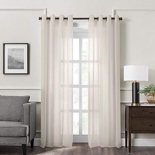 Click here for Fieldcrest Heritage Mirron Solid Grommet Top Sheer... prices