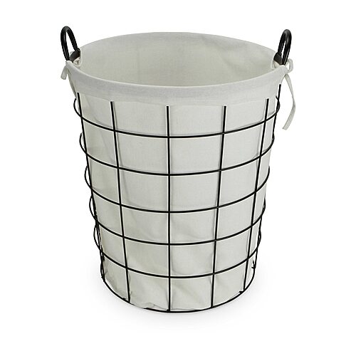 Click here for Cheungs Lined Metal Wire Laundry Basket  One Size... prices