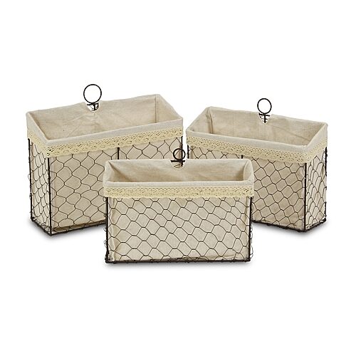 Click here for Cheungs Set Of 3 Lined Wire Organizer  One Size  B... prices