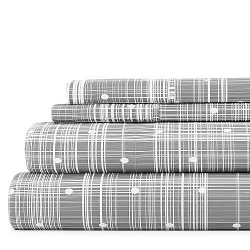 ienjoy Home The Timeless Classics Premium Ultra Soft Pattern 3-Pc. Sheet Set  Twin - Grey Soft Polka Dots