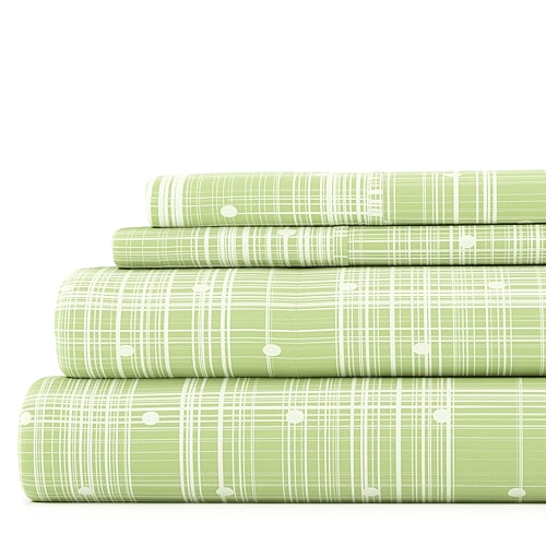 ienjoy Home The Timeless Classics Premium Ultra Soft Pattern 4-Pc. Sheet Set  Full - Moss Soft Polka Dots