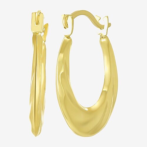 Click here for Womens 10K Gold 14.5mm Round Hoop Earrings  One Si... prices