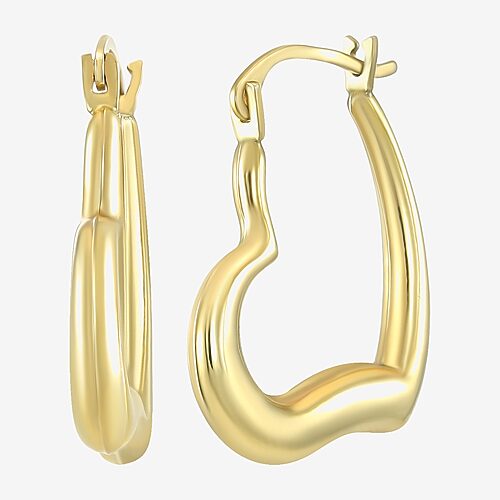 Click here for Womens 14K Gold 19mm Heart Hoop Earrings  One Size... prices
