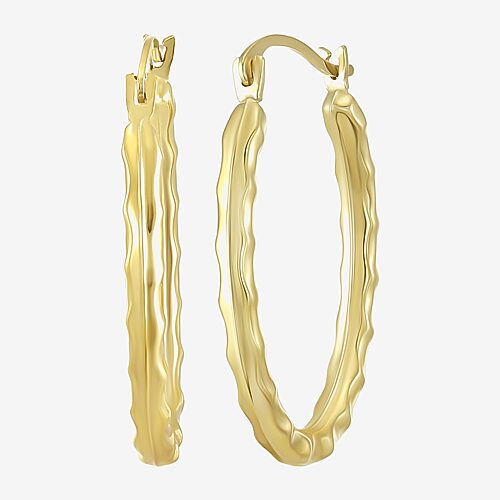 Click here for Womens 14K Gold 18mm Oval Hoop Earrings  One Size... prices
