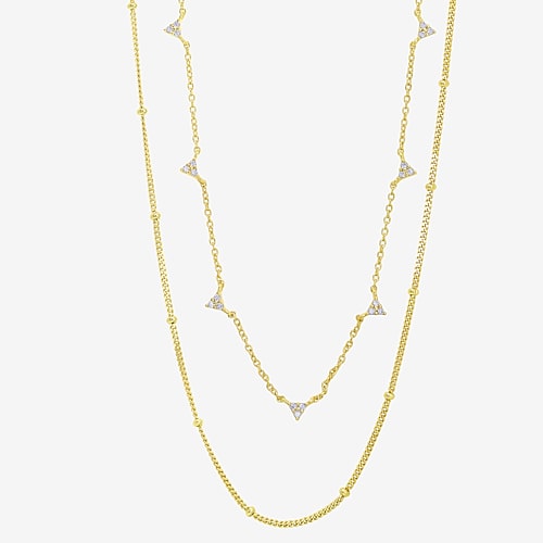 Click here for Silver Addiction Womens 14K Gold Over Silver 18 In... prices