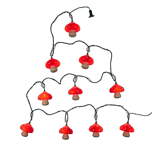 Click here for Kurt Adler 12 10-Light Mushroom With Green Wire St... prices