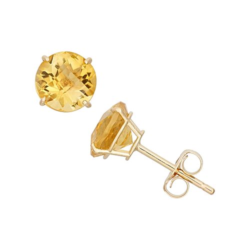 Click here for Genuine Yellow Citrine 10K Gold 6mm Stud Earrings... prices