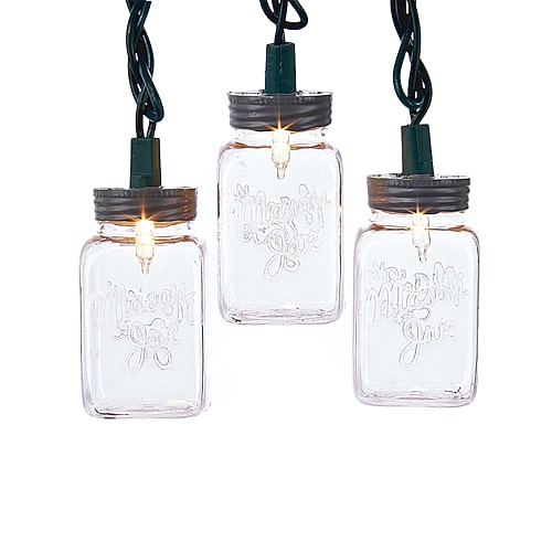 Click here for Kurt Adler Clear Mason Jar Light Set  One Size  Wh... prices