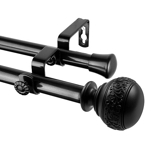 Click here for Rod Desyne Naomi Double Curtain Rod  One Size  Bla... prices