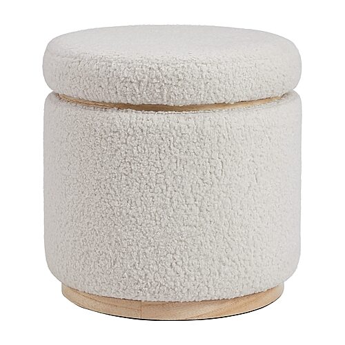 Click here for Berlinda Sherpa Round Storage Ottoman  One Size  B... prices