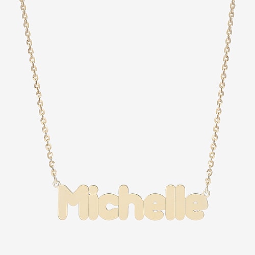 Click here for Womens 14K Gold Over Silver 18 Inch Name Necklace... prices
