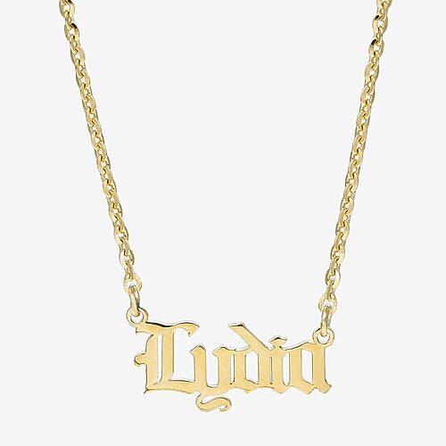 Click here for Womens 14K Gold Over Silver 18 Inch Name Necklace... prices