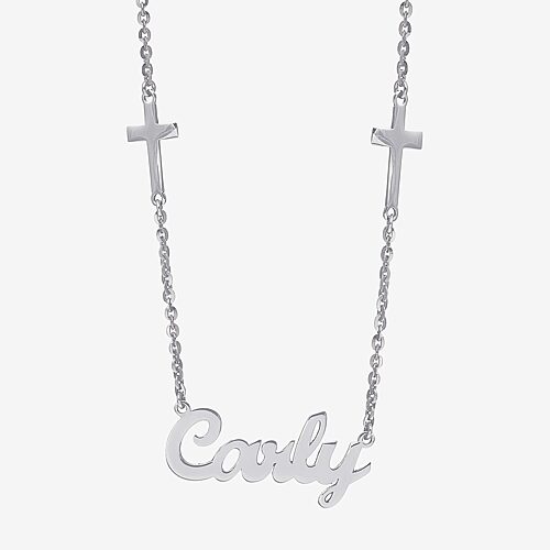 Click here for Womens Sterling Silver 16 Inch Name Necklace  One... prices