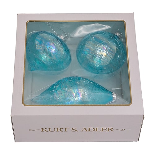 Click here for Kurt S. Adler 80MM Blue Glass Ball Ornaments - Set... prices