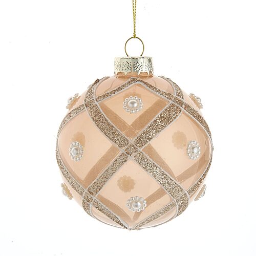 Click here for Kurt Adler 80MM Champagne and Pearl Peach Glitter... prices