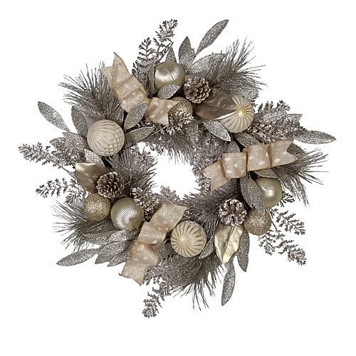 Click here for Kurt Adler Gold And Champagne Rattan Wreath  One S... prices