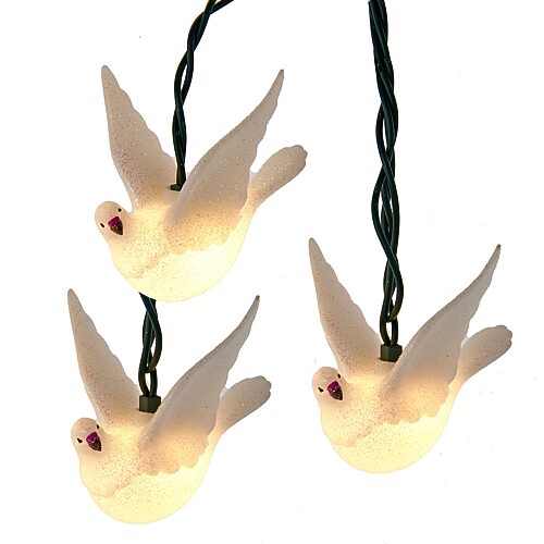 Click here for Kurt Adler UL 10-Light Glitter Dove Light Set  One... prices