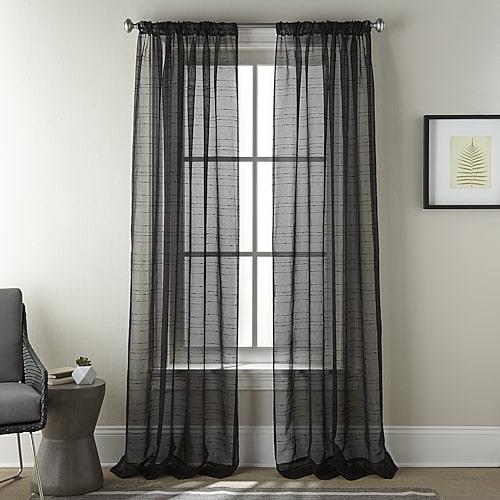 Click here for Stratford Park Jenna Rod Pocket Sheer Set of 2 Cur... prices