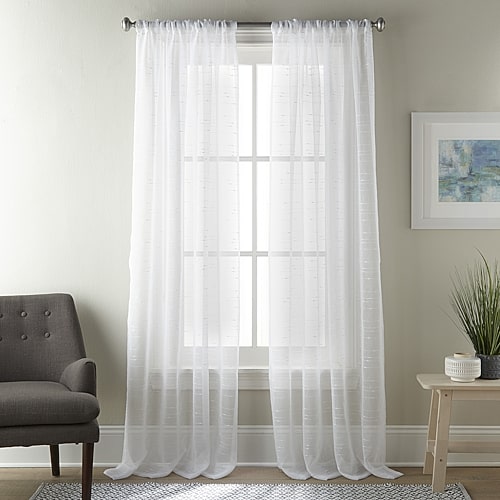 Click here for Stratford Park Jenna Rod Pocket Sheer Set of 2 Cur... prices