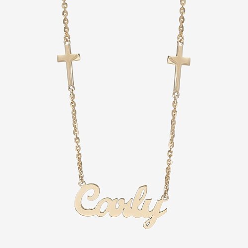 Click here for Womens 14K Gold Over Silver 16 Inch Name Necklace... prices