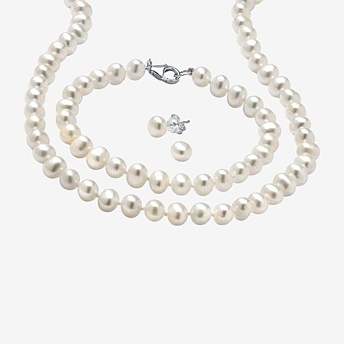 Click here for Womens White Cultured Freshwater Pearl Sterling Si... prices