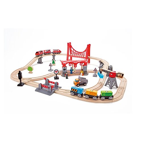 Click here for Hape Train Set: Busy City Rail Set Interactive Toy... prices