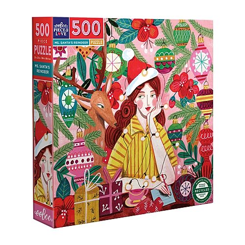 Eeboo Ms. Santa Reindeer 500-pc. Puzzle  One Size