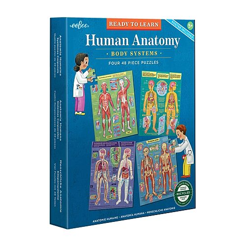 Eeboo Human Anatomy 4-Puzzles 193-pc. Puzzle  One Size