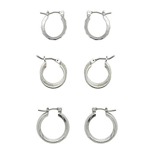 Click here for Mixit Womens 3 Pair Earring Set  One Size  Silver prices